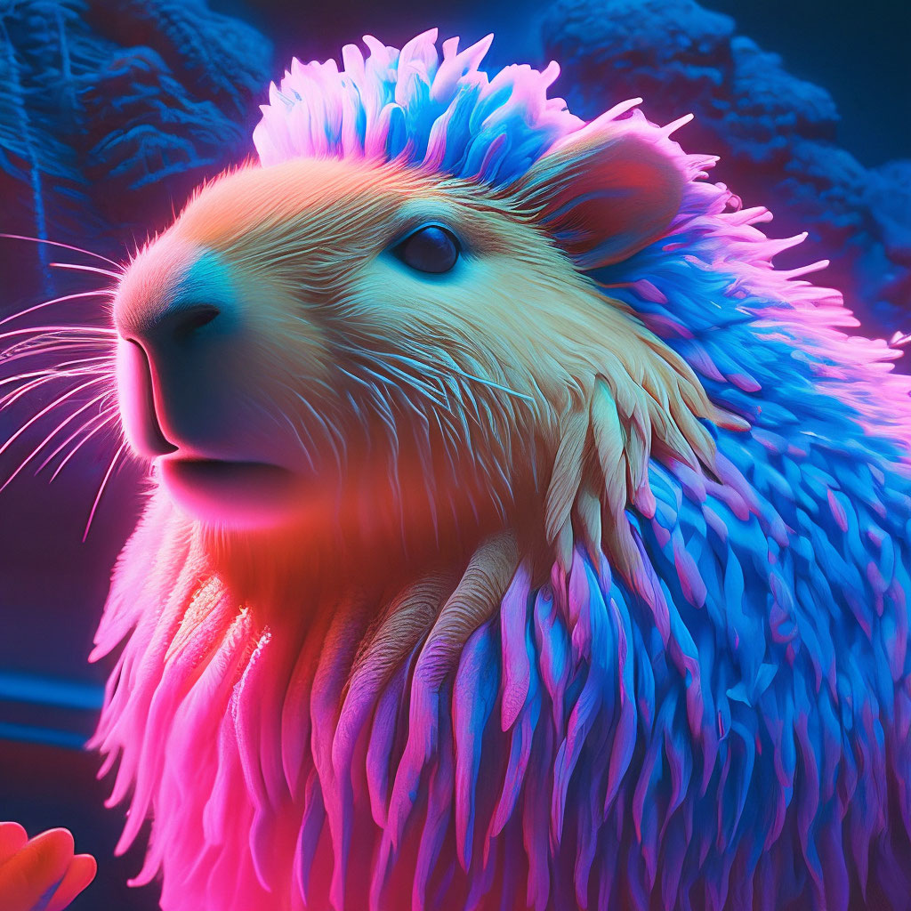 "Curly capybara" — image created in Shedevrum