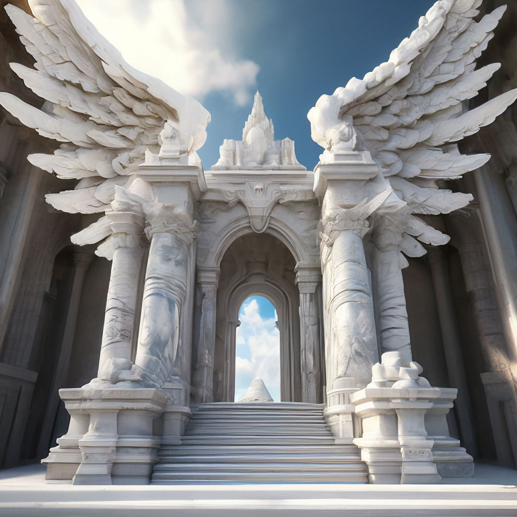 "Fantasy giant heaven-reaching entrance to the kingdom of heaven, made ...