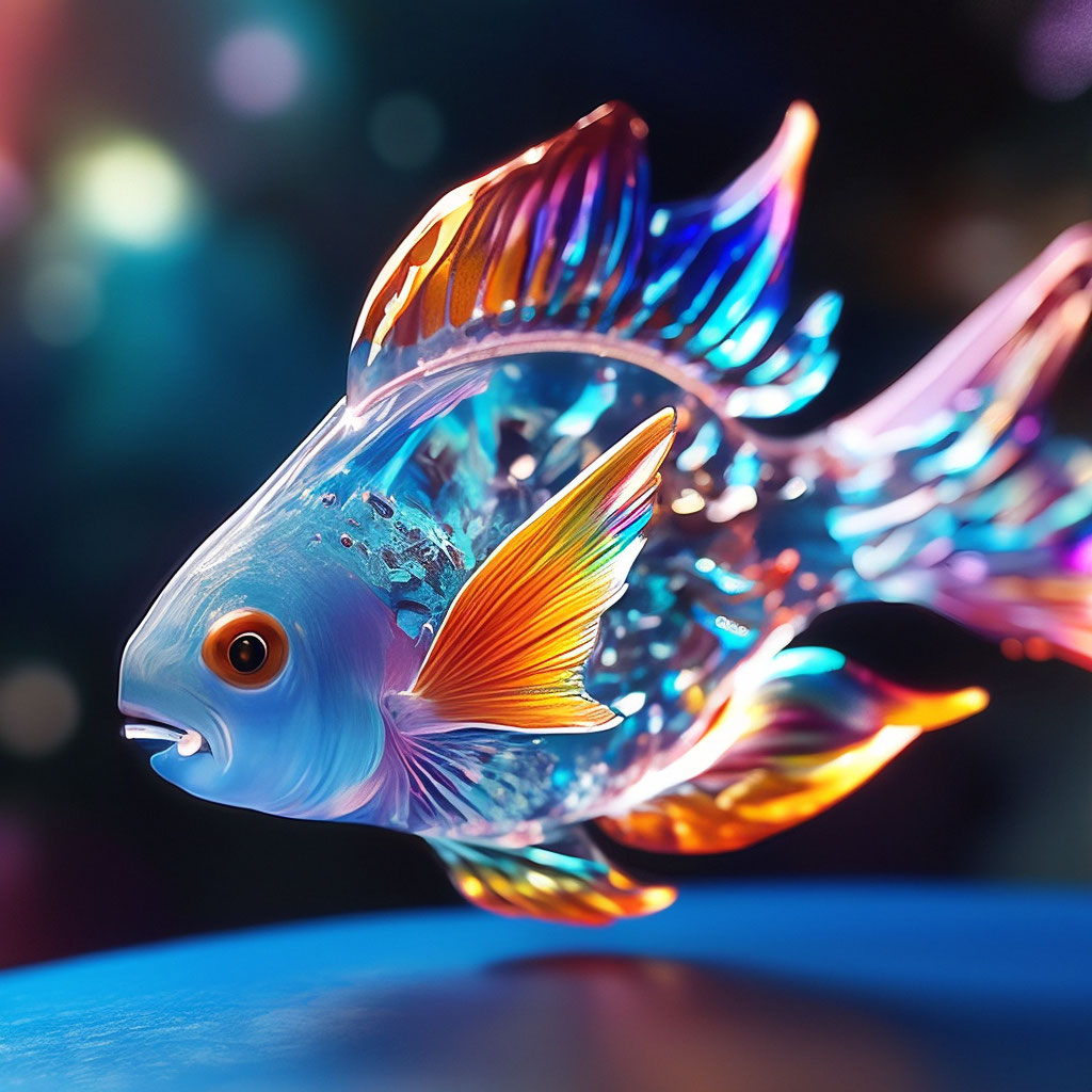 "Aesthetically pleasing, beautiful, realistic, close-up crystal parrot ...