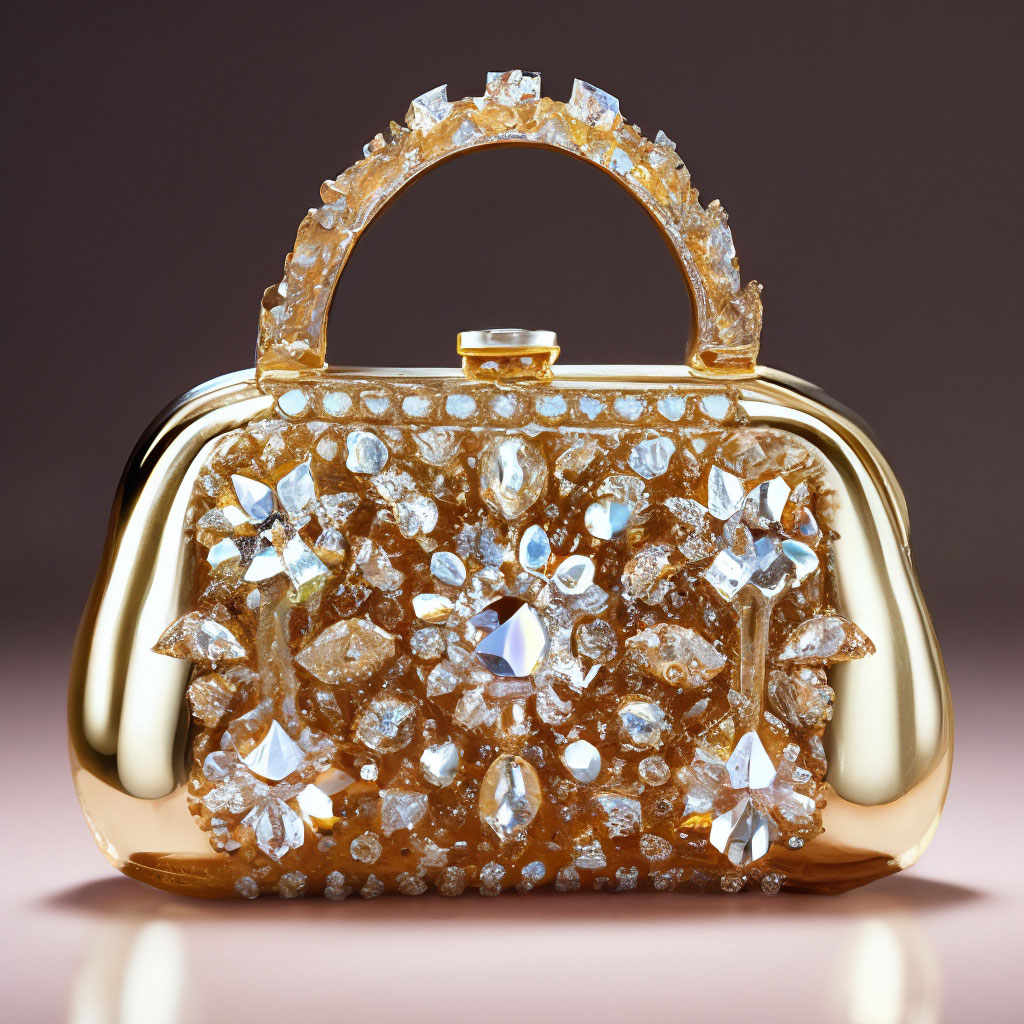 "Champagne-colored handbag decorated with Swarovski crystals,hyper ...