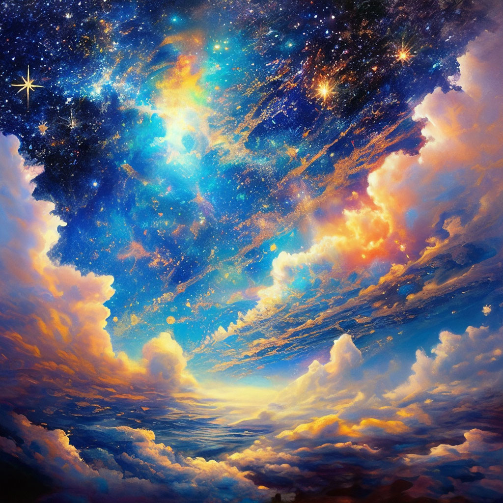 "2024,epic+sky+space+mystik+stars+clouds+surreal" — image created in ...