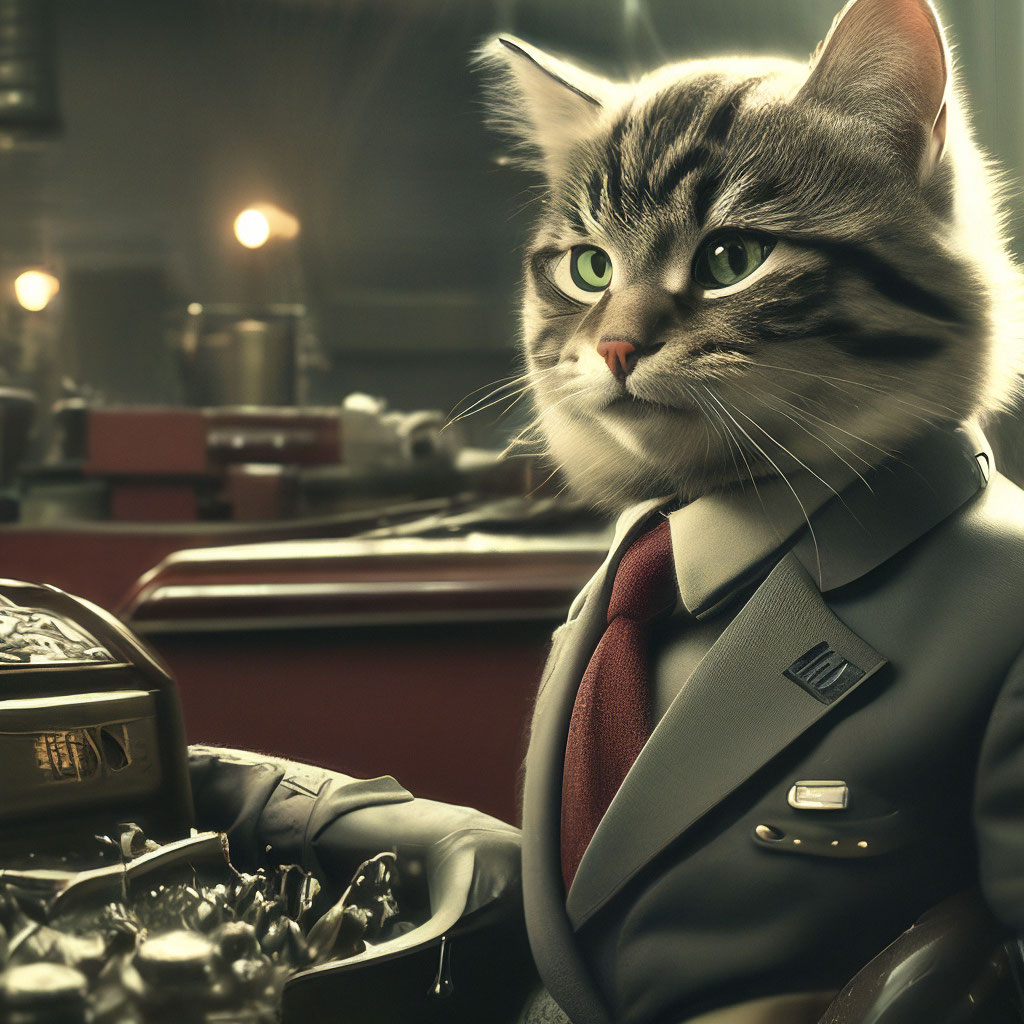 "The cat became a politician, professional photo, 4k, high detail, high ...