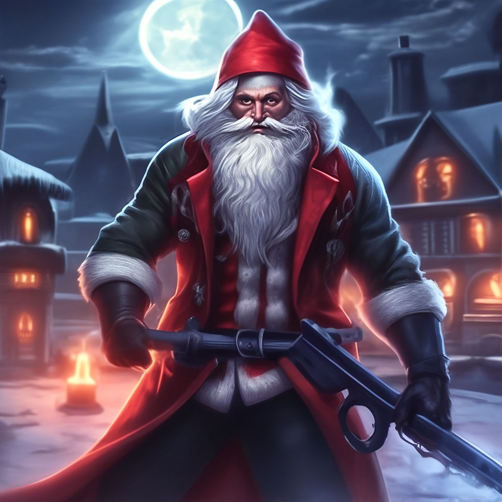 "Vampire Hunter Santa Claus" — image created in Shedevrum