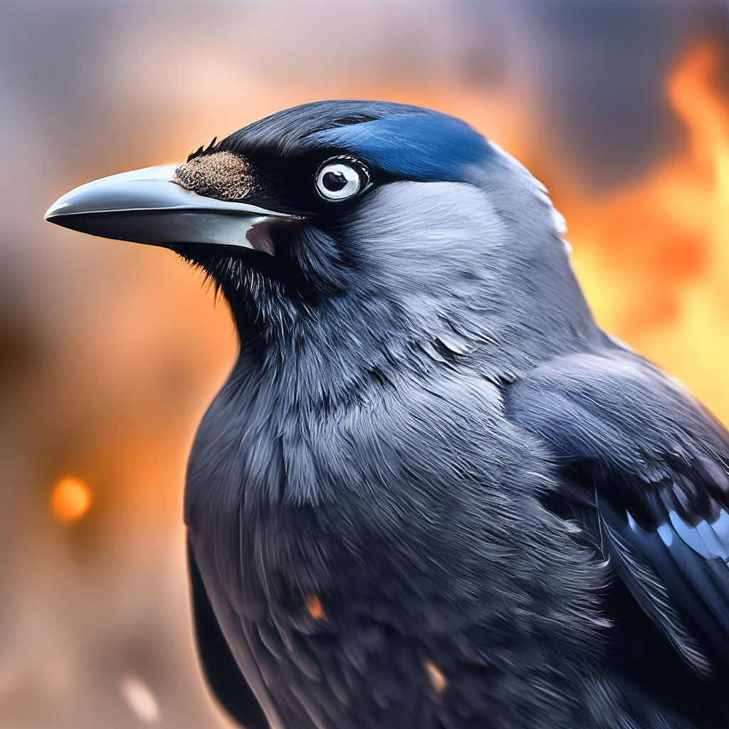 "Jackdaw cute" — image created in Shedevrum