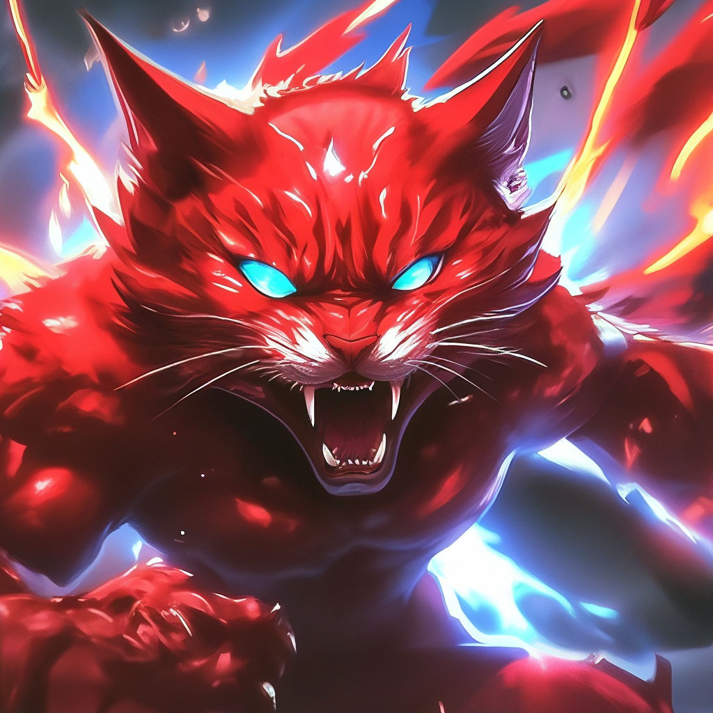 "XENOMORPH ATAK RED CAT [{OMG}]" — image created in Shedevrum
