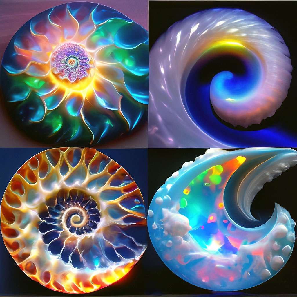 "Beryl glow of crystal bizarre shapes, opal and mother-of-pearl villi ...