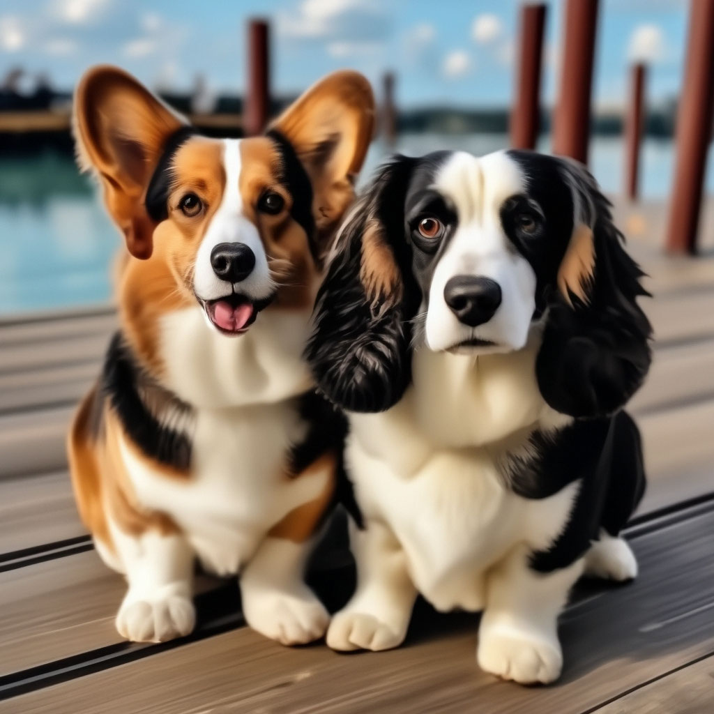 "💞 The Corgi dog💞 💞And 💞 💞 American Cocker Spaniel 💞" — image created ...