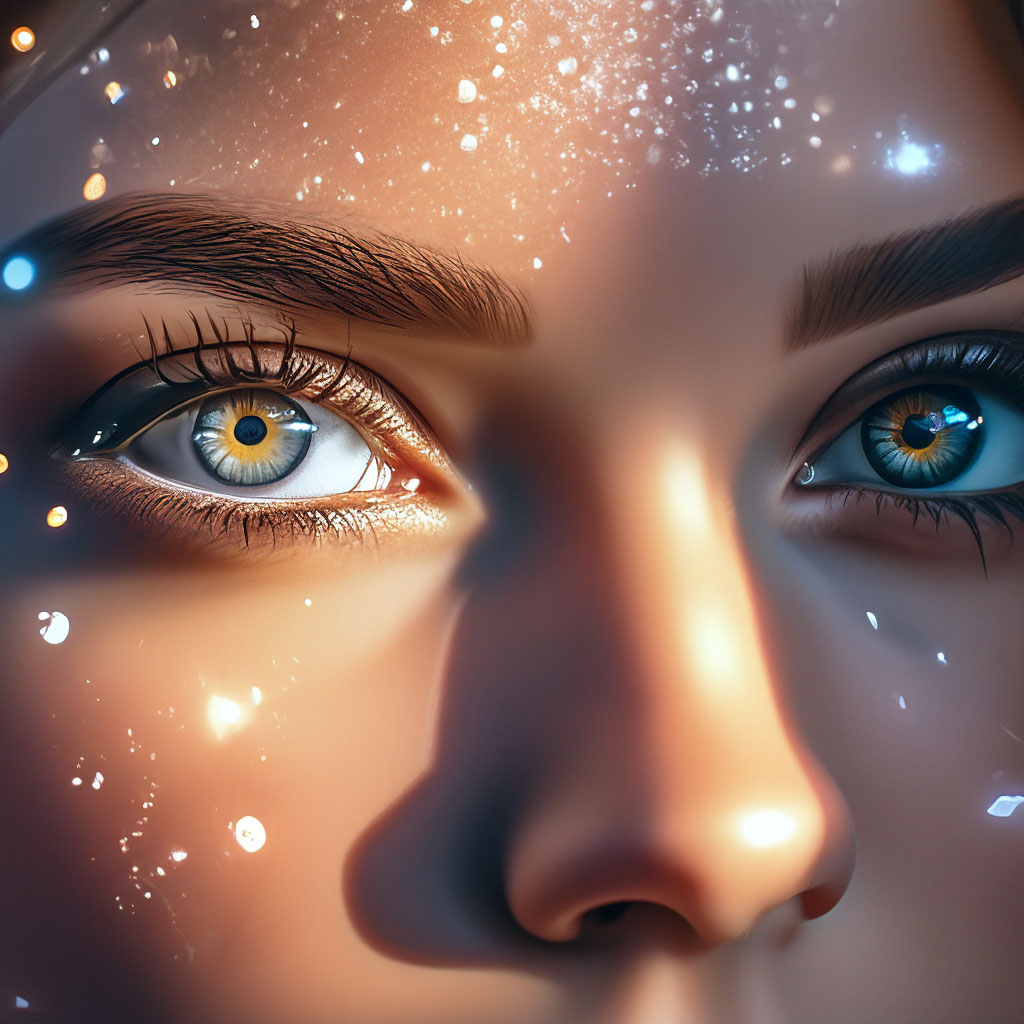 "Stunning image of a female face in a section with light in it ...