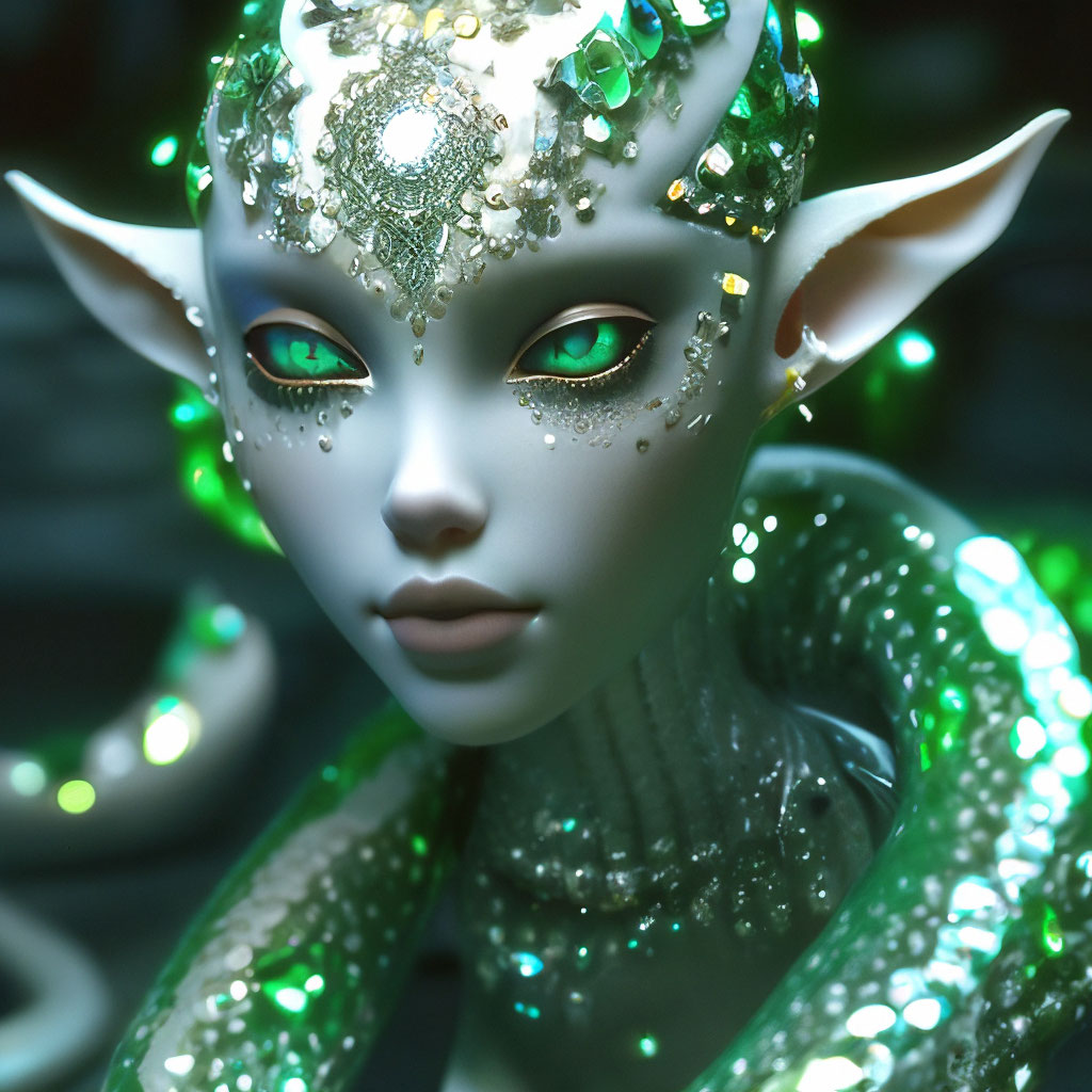 "A hybrid of a troll and a snake, metamorphosis,fantasy, translucent ...