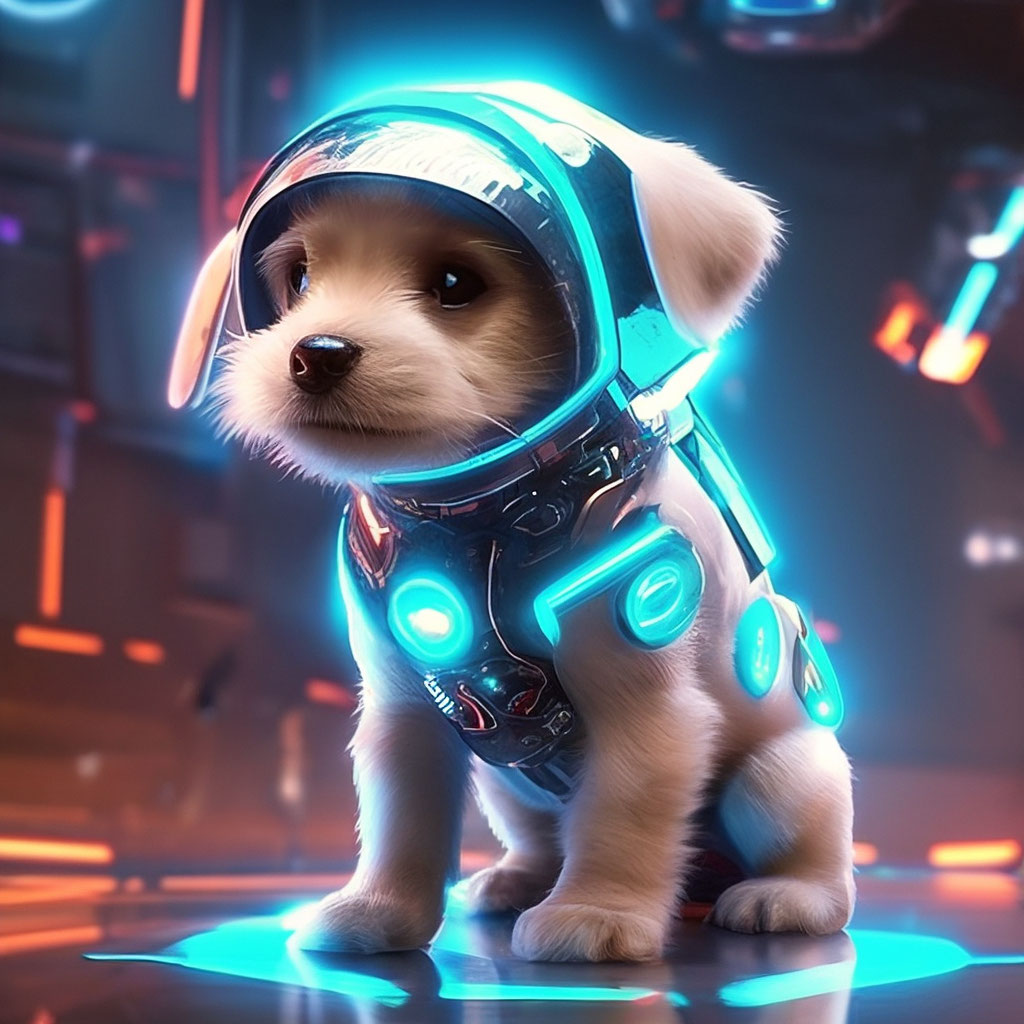 "Cyber space dog is a breed that has a small puppy inside" — image ...