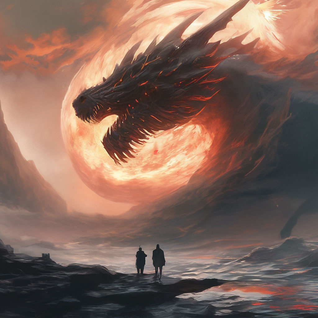 "Dragon planet" — image created in Shedevrum