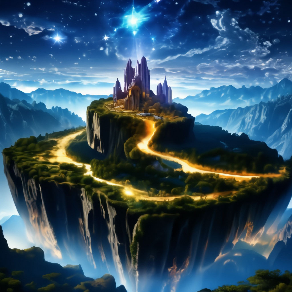 "Magical magical landscape, illustration. The star of desires. Drawing ...