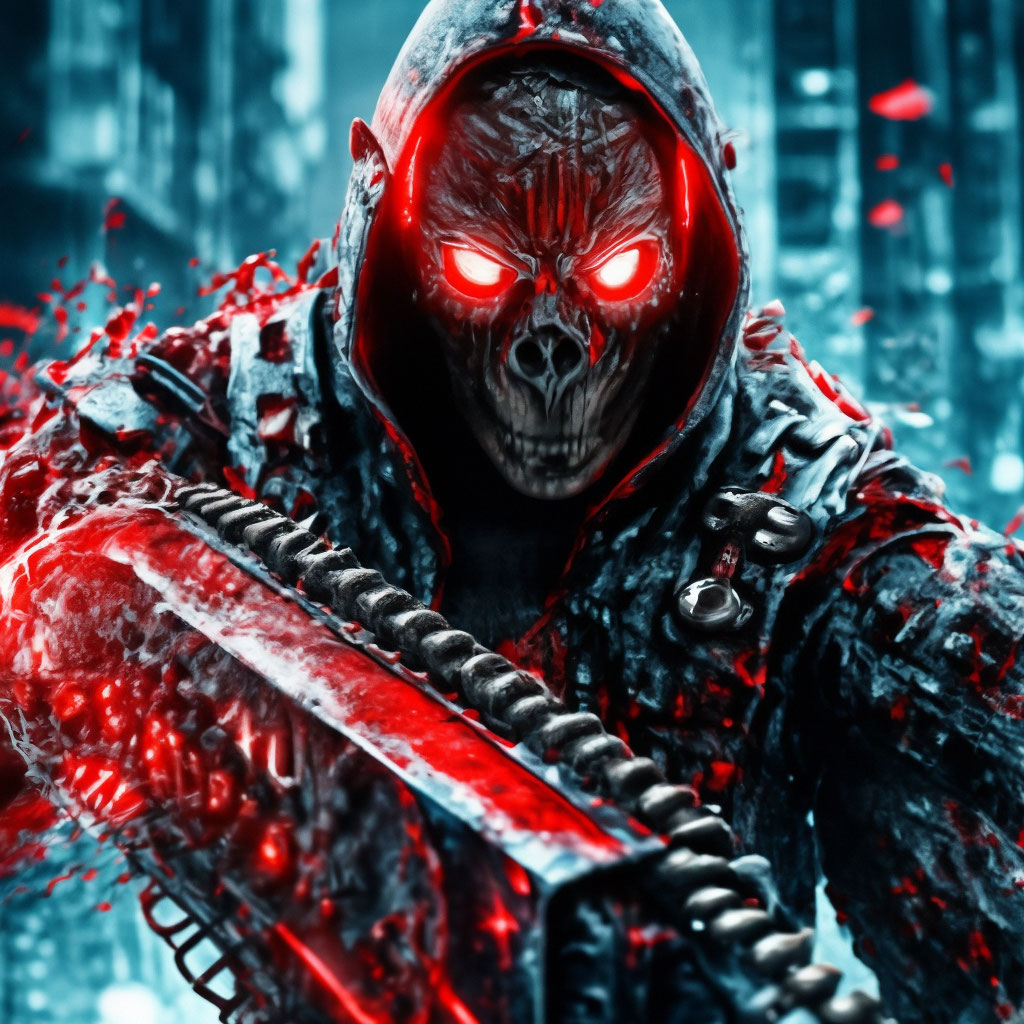 "Biomechanical ferocious rabid toothy zombie monster cyborg with a huge ...