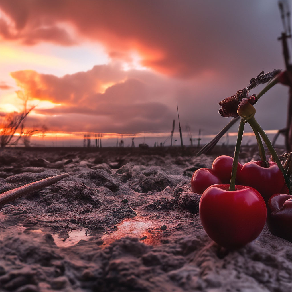 "Cherry sunset melody, professional photo, high detail,Nikon d fu 800 ...