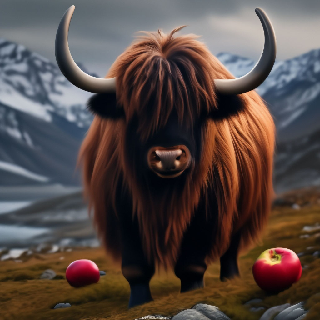 "Yak berry apple anchor January" — image created in Shedevrum