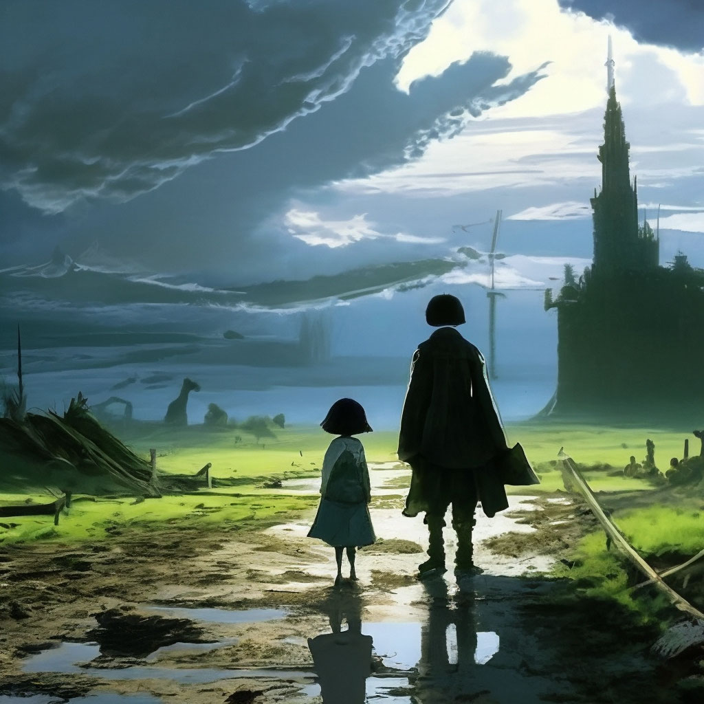 "Anime by Hayao Miyazaki in the style of Tim Burton" — image created in ...