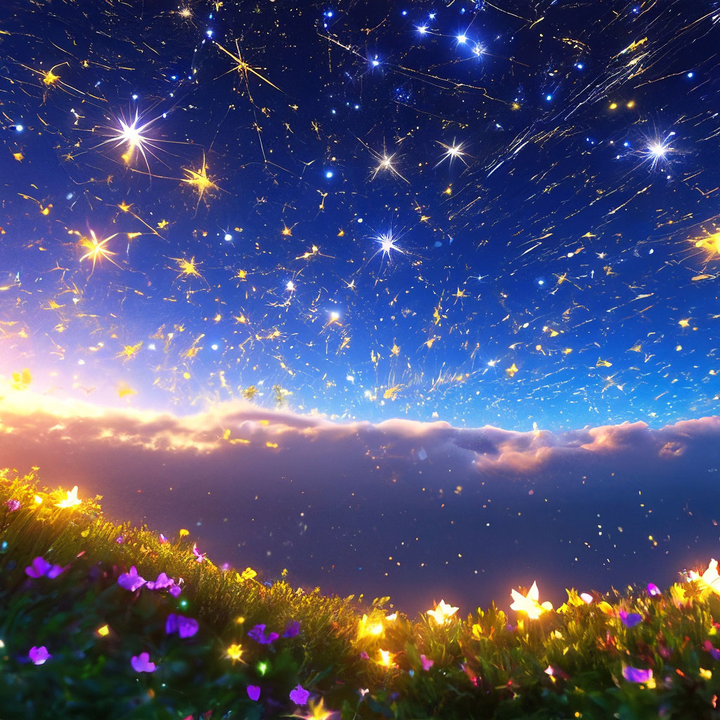 "Starry sky with a scattering of stars,magic pollen,fantasy,high ...
