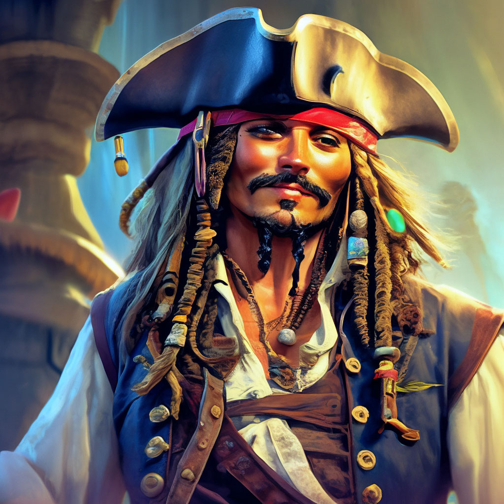 "I'm Captain Jack Sparrow. ha-ha" — image created in Shedevrum