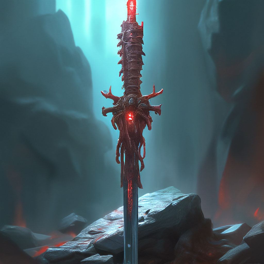 "The sword sticks out of the stone. A sword made of meat and bones ...