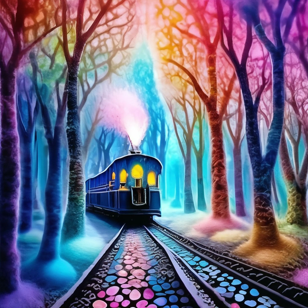 "Cotton wool zentangle, voluminous fairy forest, unusual shape of trees ...