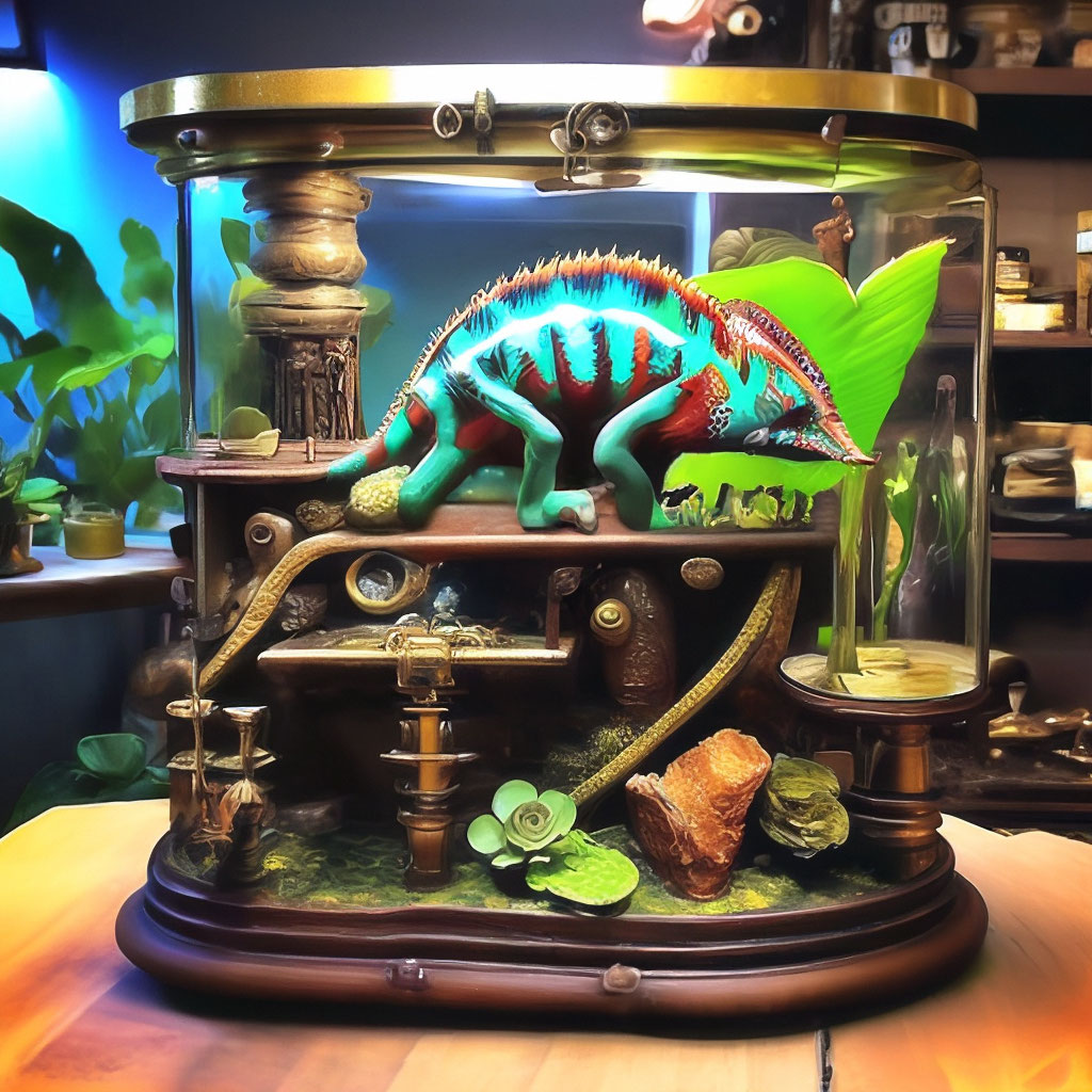 "Chameleon aquarium, design ideas, photos" — image created in Shedevrum
