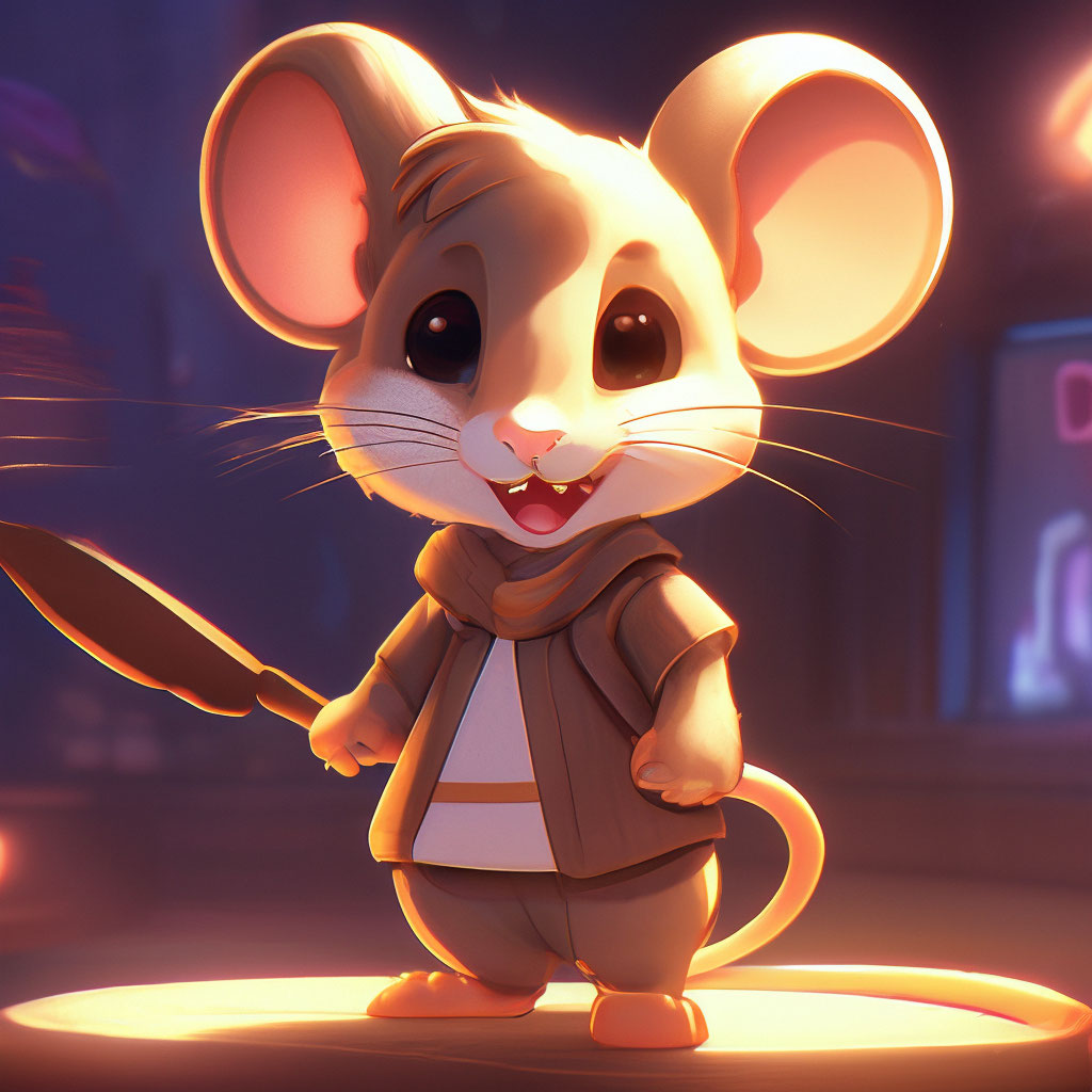 "Molly the mouse in anime style. Brown" — image created in Shedevrum