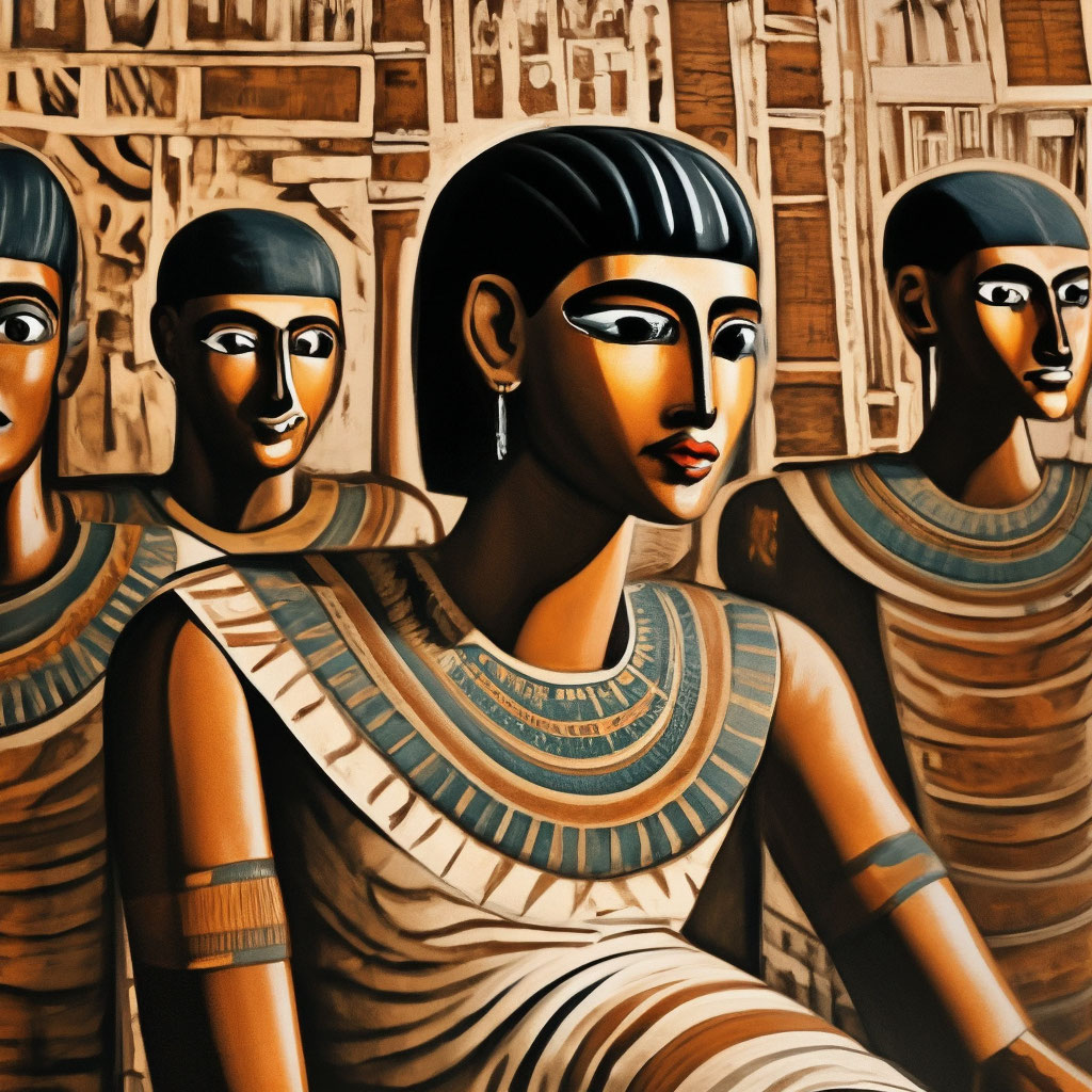 "Detail of a fresco illustrating mummy scene in the ancient Egyptian ...