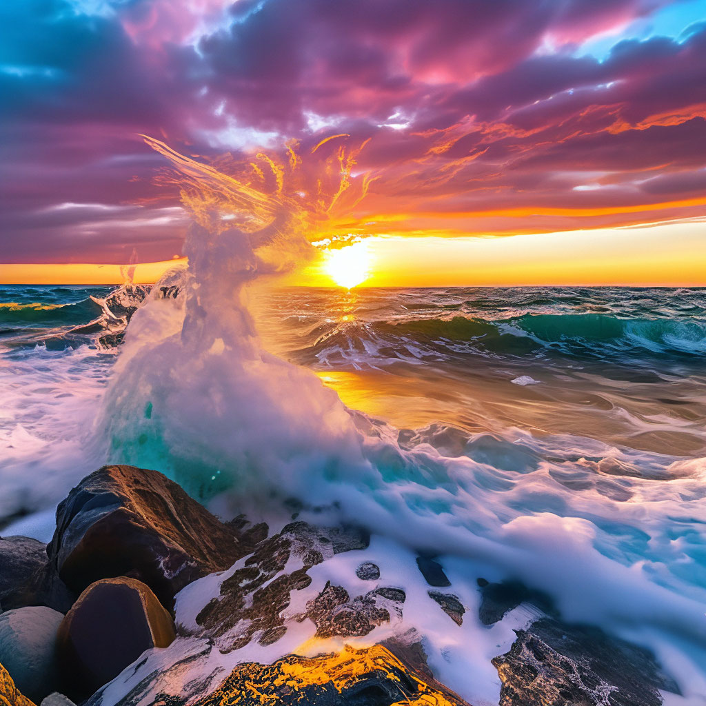 "Landscape photography high definition ocean multicolored gentle sunset ...