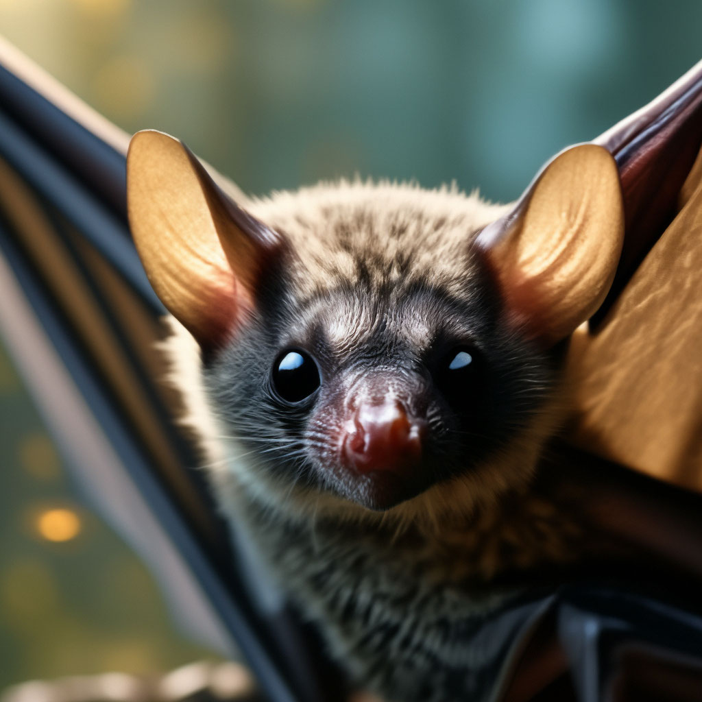 "Hyperrealism, beautiful bat, hyperdetalization of muzzle and fur ...