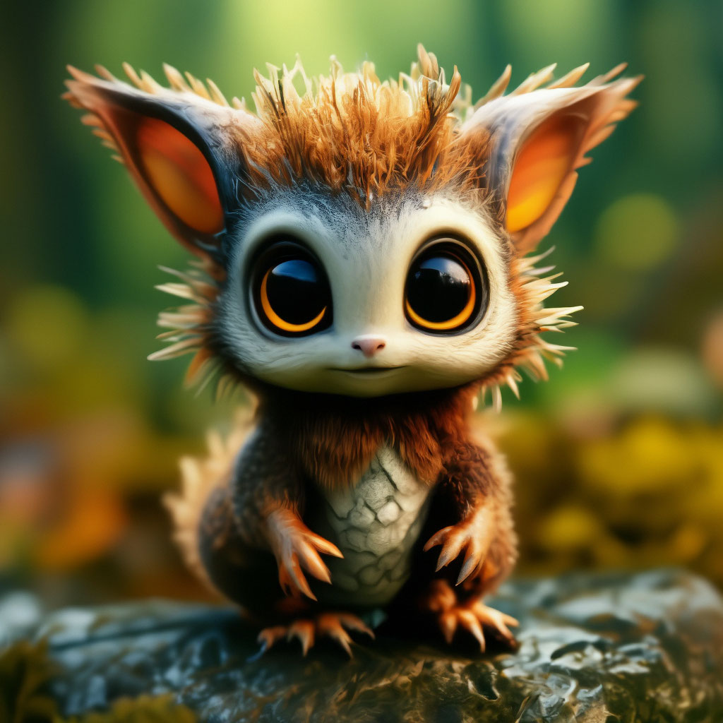 "A fantastic, small, cute creature" — image created in Shedevrum