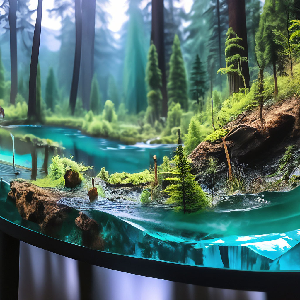 "Pano epoxy resin painting, forest landscape, beautiful, realistic ...