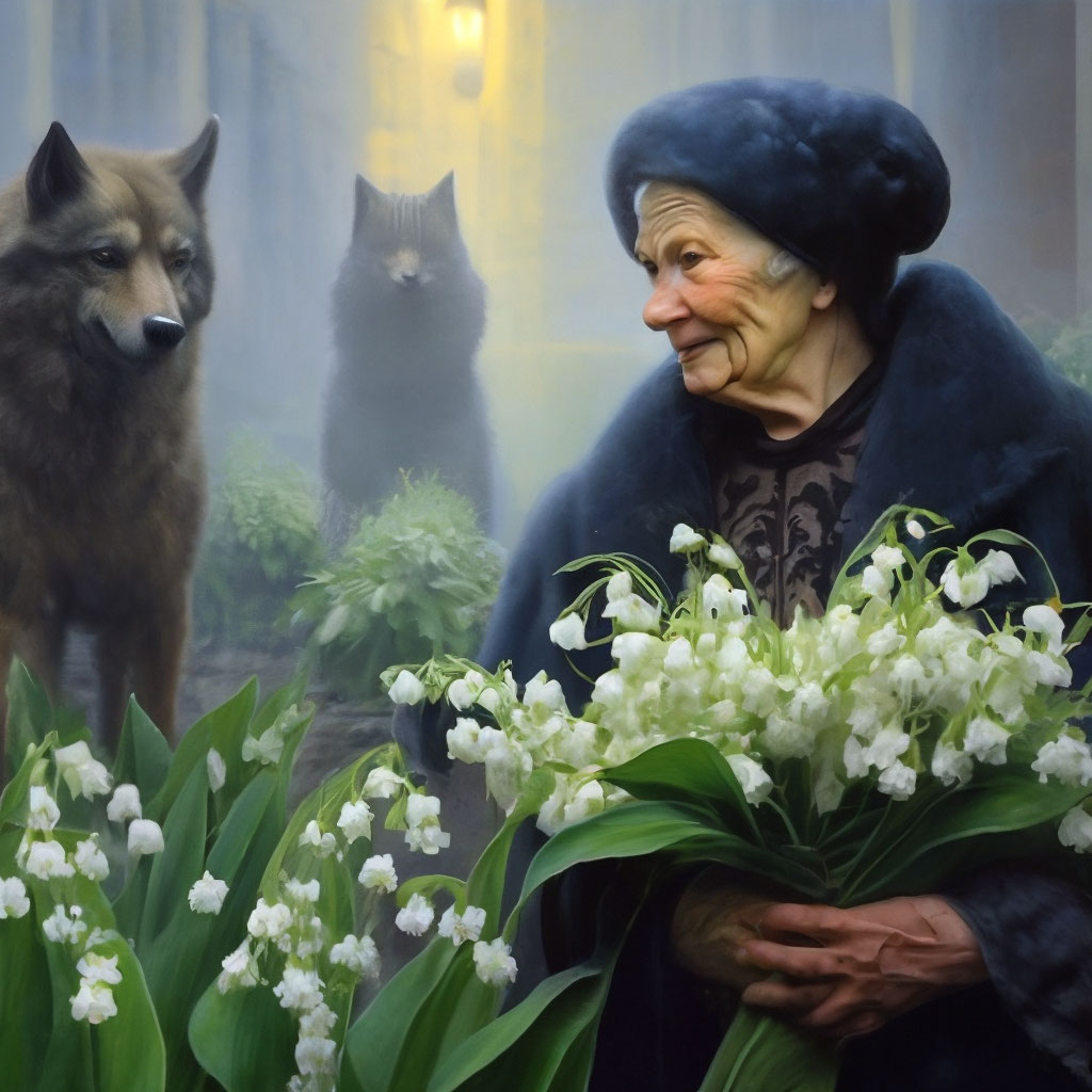 "In the metro of St. Petersburg, lilies of the valley grow, grandma ...