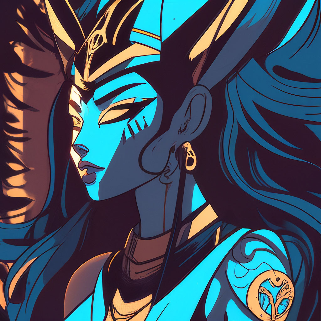 "Anubis Girl Anubis girl, vector graphics, detailed face, aesthetic ...