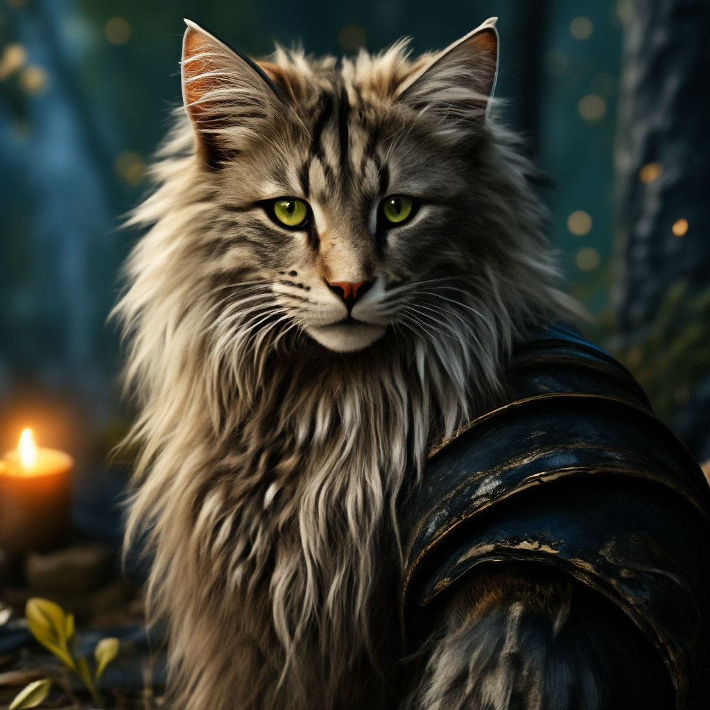 "Cycle: Fairy tale characters. Cat-bayun" — image created in Shedevrum