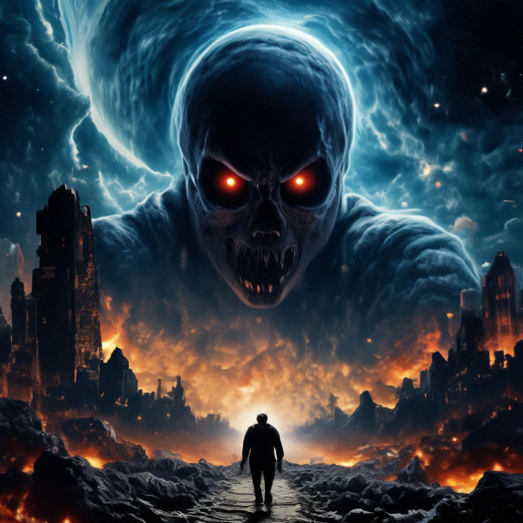"Universal horror in the middle of the universe" — image created in ...