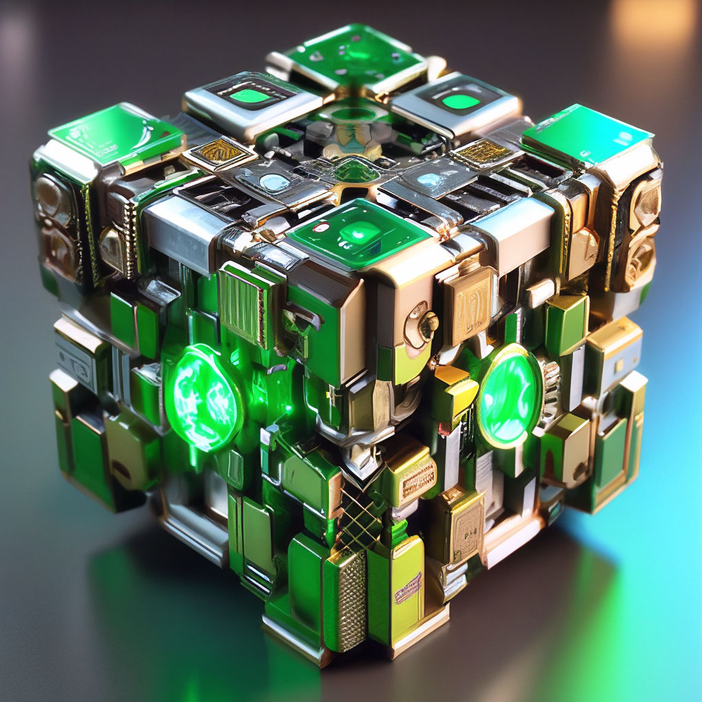 "Rubik's cube wooden" — image created in Shedevrum