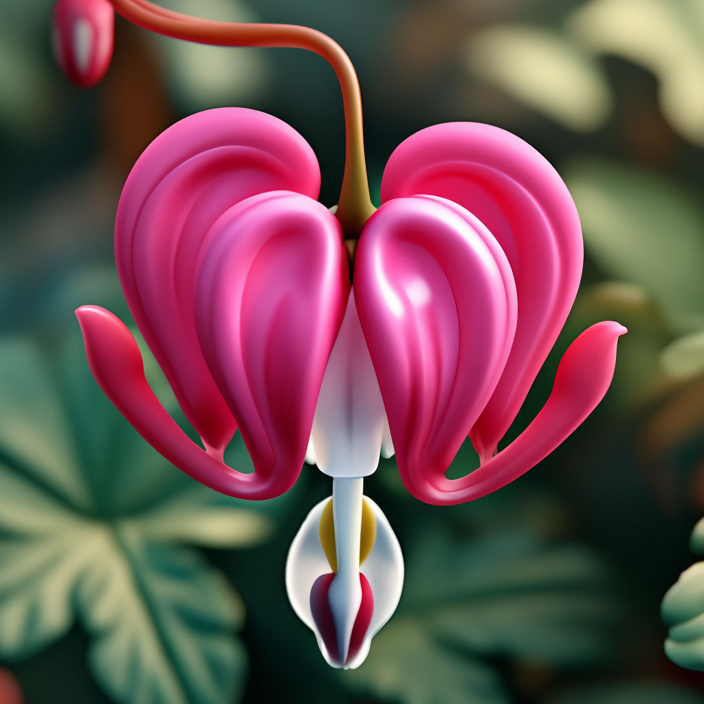 "Gorgeous flower bleeding heart,background leaves,close-up" — image ...