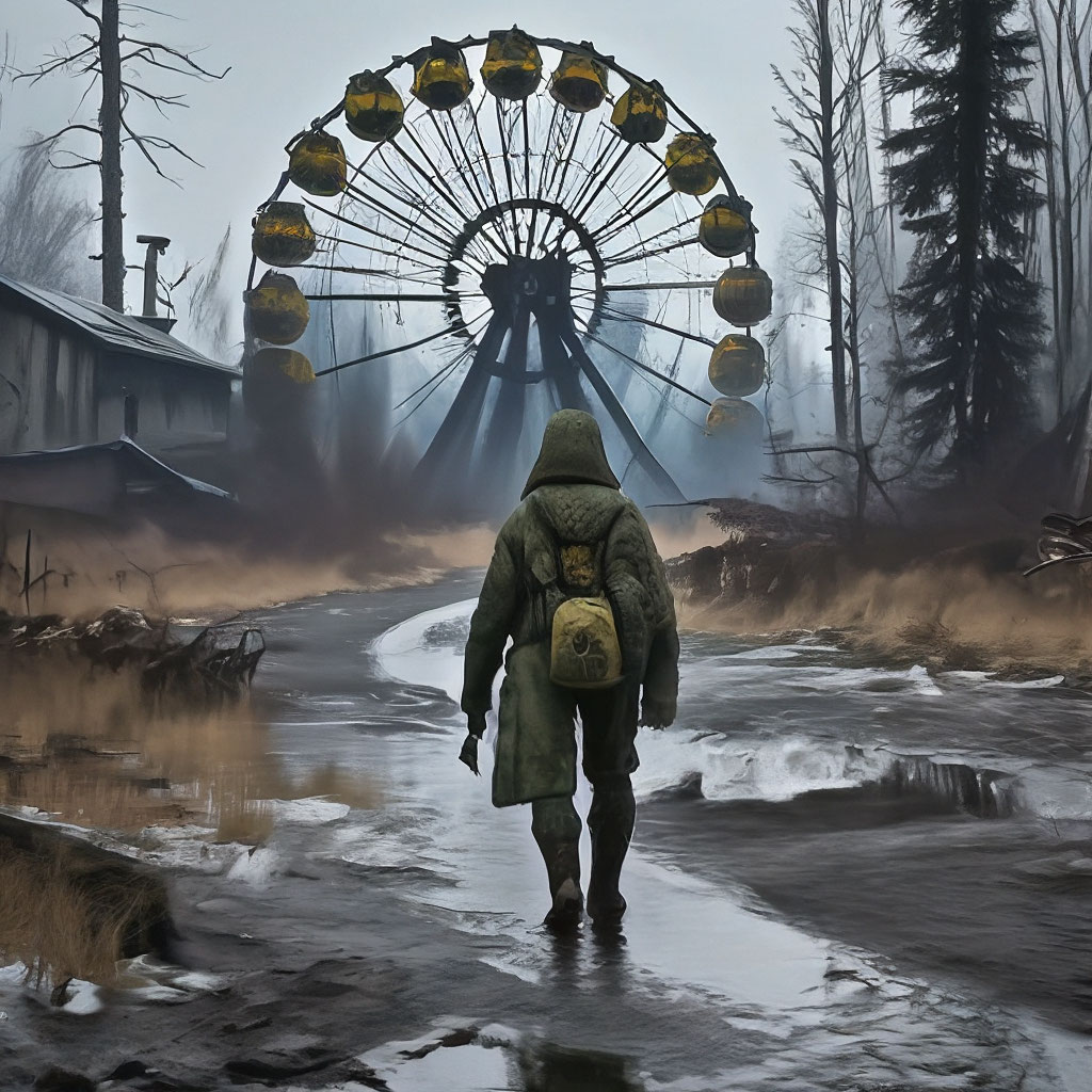 "Chernobyl stalker" — image created in Shedevrum