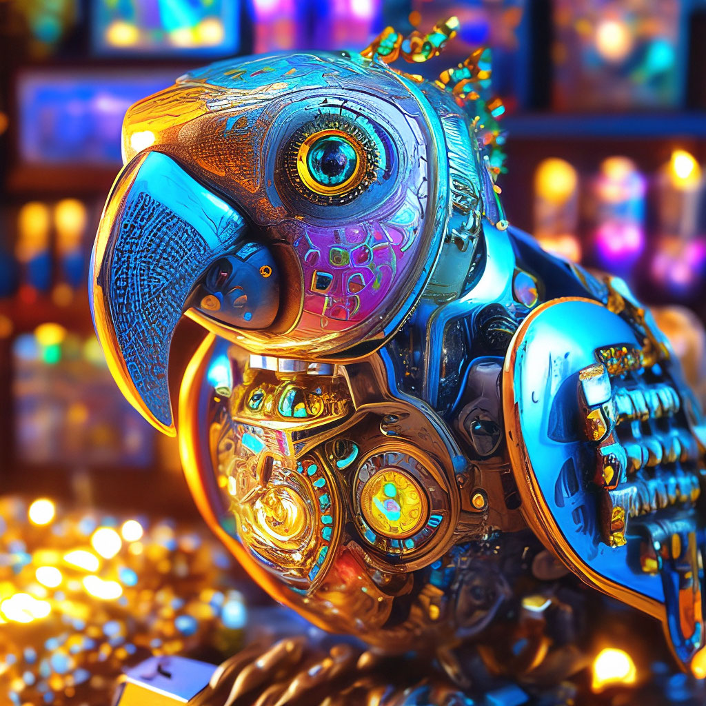 "Neural network and art ️🔥A beautiful well-fed parrot robot made of ...