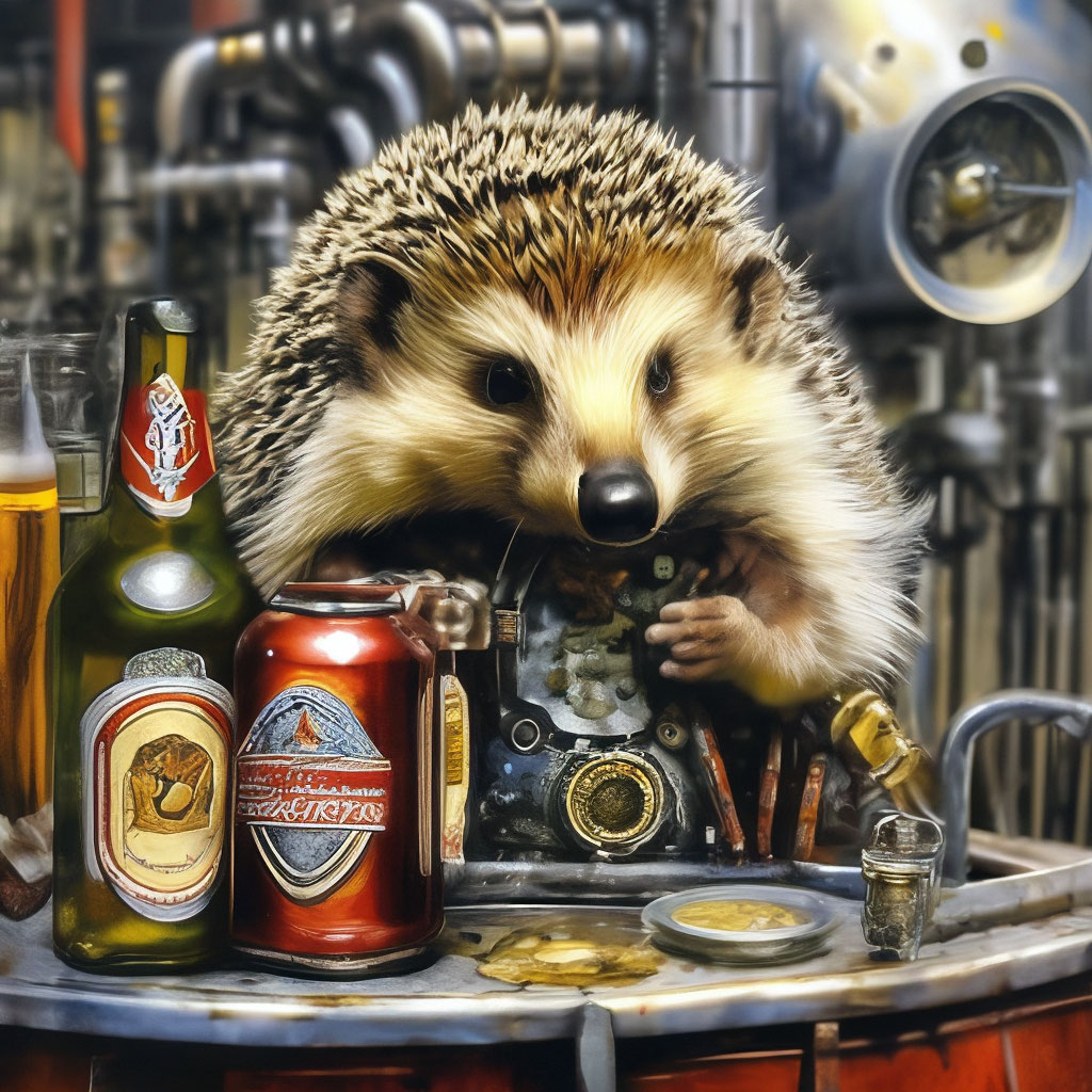 "Hedgehog with beer, sign up, otherwise she will eat you" — image ...