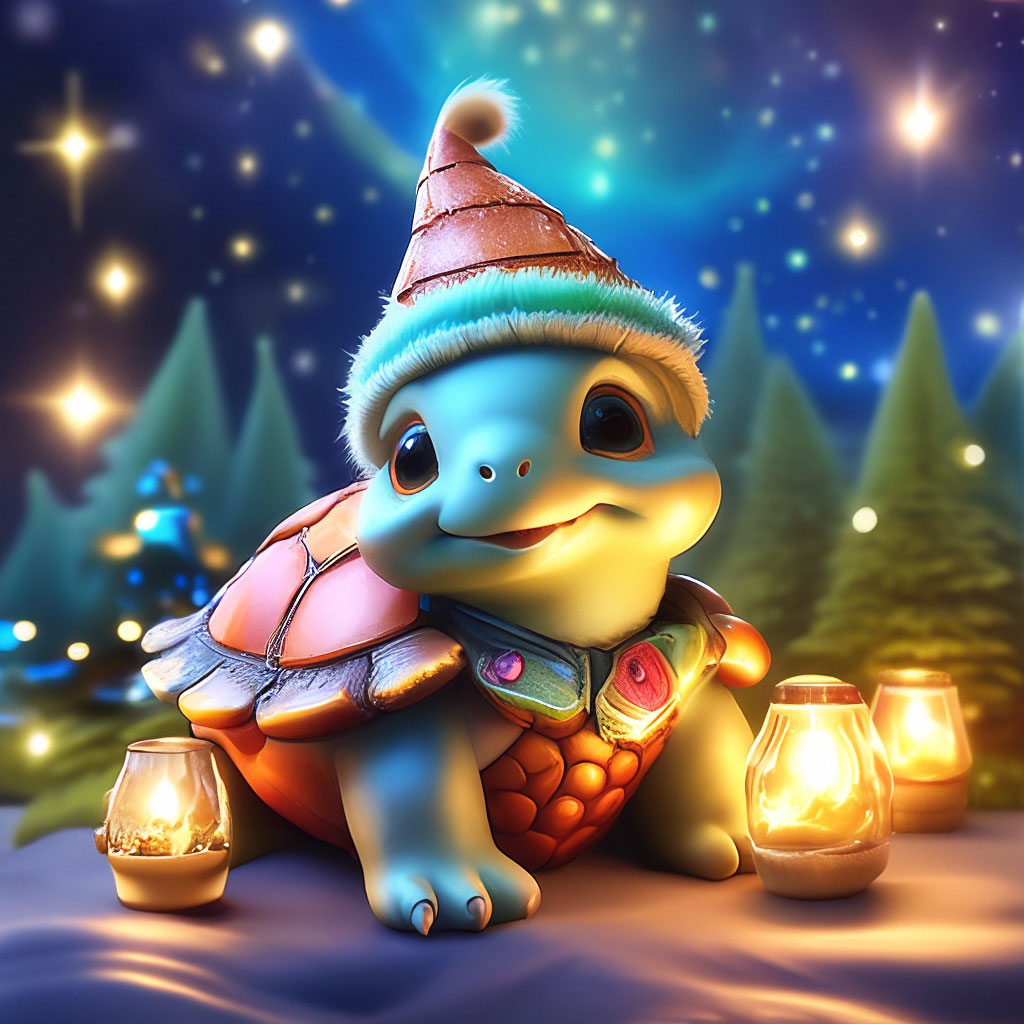 "Hyperrealistic cute little fluffy fantasy fairy tale turtle gnome ...