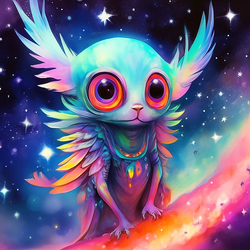 "A resident of a magical planet alien creature, big eyes, pointed ears ...