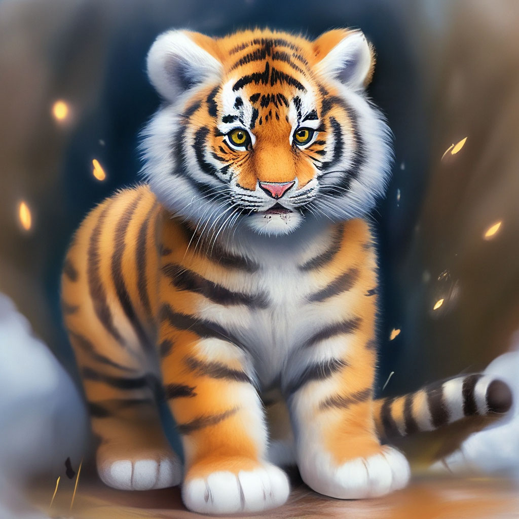 "A big fluffy tiger" — image created in Shedevrum