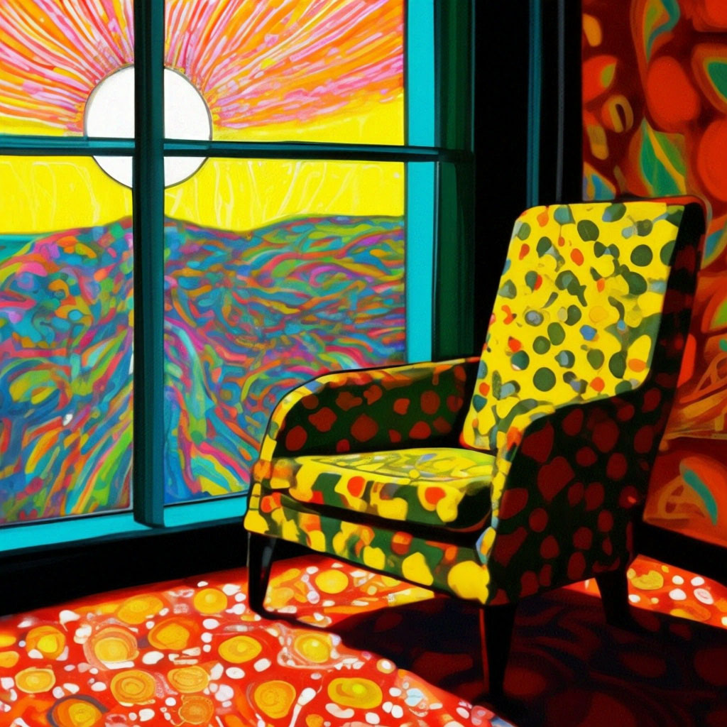 "The yellow chair aboriginal primitive art by Trevor Nickolls ...