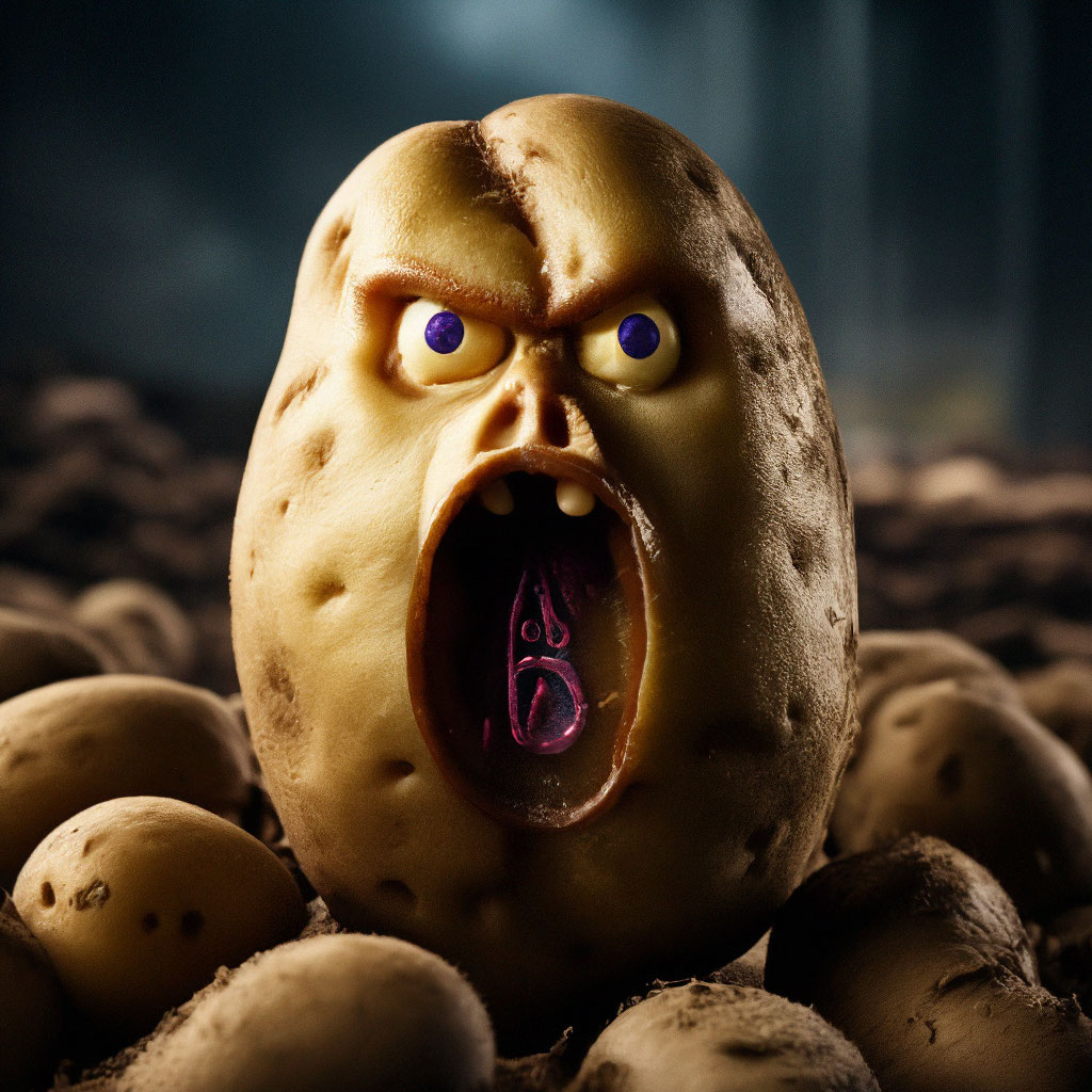 "Angry Potatoes" — image created in Shedevrum