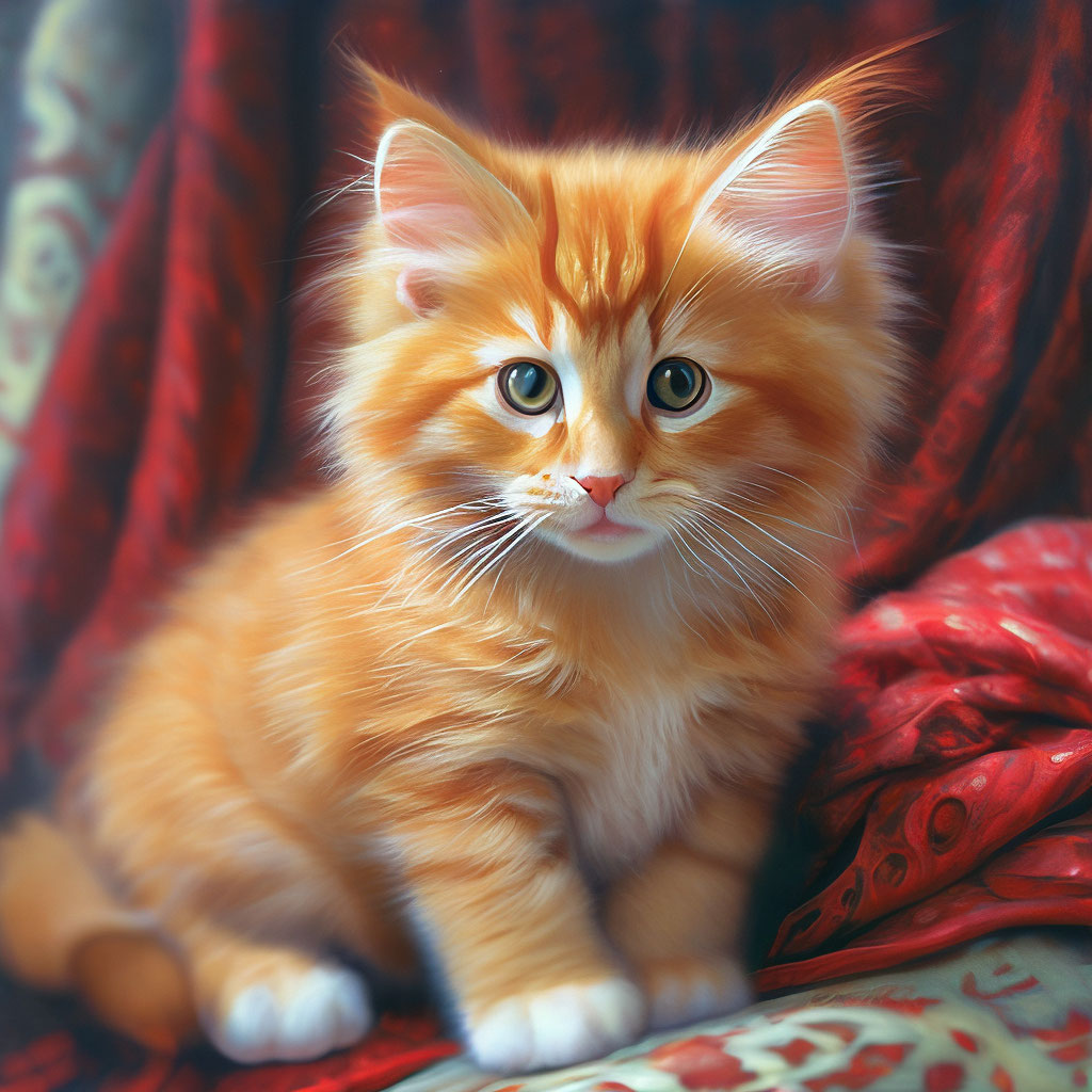 "The red-haired kitten" — image created in Shedevrum