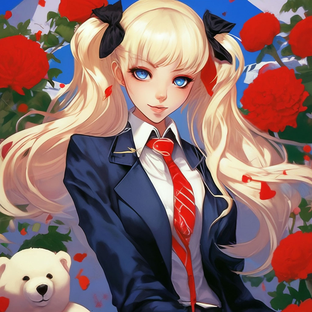 "A girl of 17,169 years old,medium height,Junko Enoshima, blonde ...