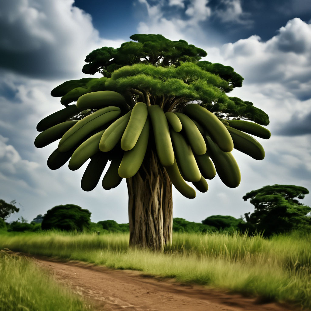 "Sausage tree" — image created in Shedevrum