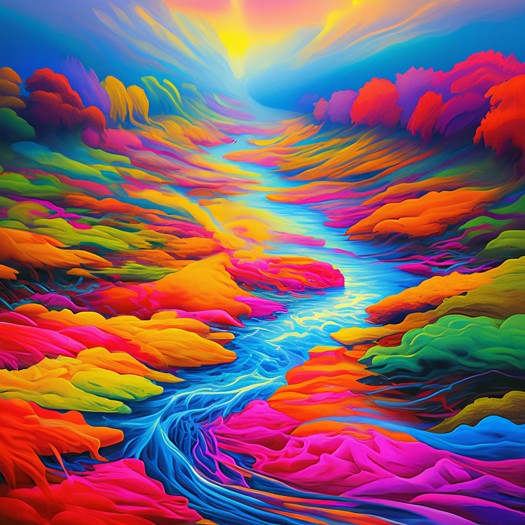 "River of colors" — image created in Shedevrum