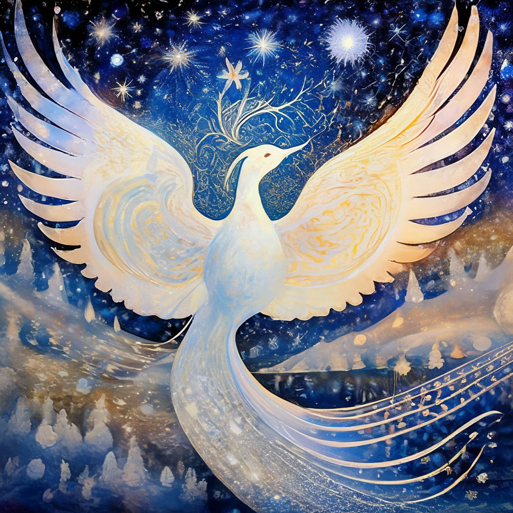 "@art-nuira, landscape, winter+ fairy tale, a magical translucent white ...